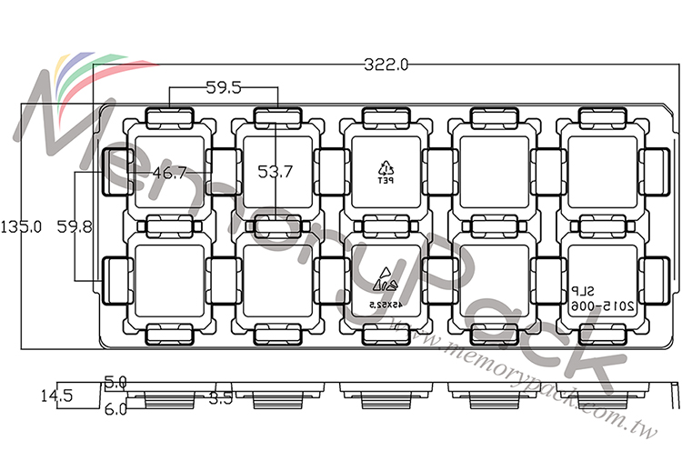 52.5x45 MPK2015006 intel E5 cpu tray packaging plastic clamshell box MPK