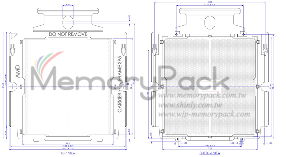 MPKT1-13 AMD EPYC SP5 FC-OLGA SM-LGA 75.4×72 cpu tray