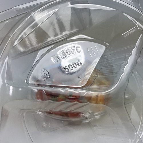 FP-002 500g three grid food plastic box clamshell packaging container