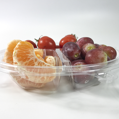 FP-004 200g three grid food plastic box clamshell packaging container