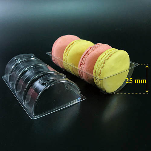 MPK-4CTP01 macaron packaging plastic box clamshell tray inserts