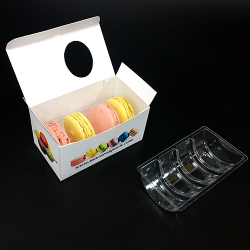 MPK-4CTP01 macaron packaging plastic box clamshell tray inserts