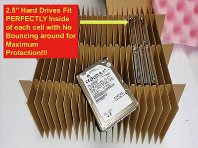 40-count 3.5" HDD Shipping box Carton box including protective foam and ...