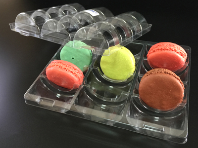 12-count macaron packaging plastic box clamshell tray inserts