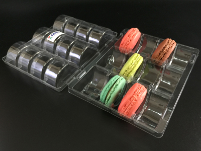 FP-006 macaron cardboard container packaging plastic box clamshell tray ...