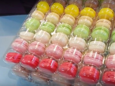 42-count macaron packaging plastic box clamshell tray inserts