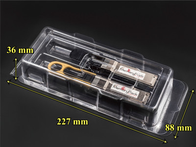 Transceiver packaging plastic box clamshell container SFP QSFP CFP2 ...