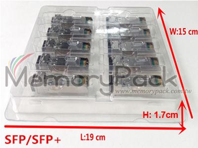 Transceiver packaging plastic box clamshell container SFP QSFP CFP2 ...