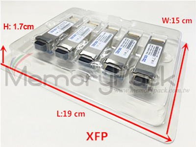 Transceiver packaging plastic box clamshell container SFP QSFP CFP2 ...