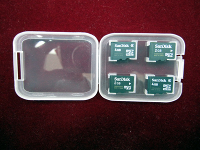 4 micro sd adapter memory card case plastic jewel box blister clamshell