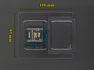 1993-009 kingston sd memory card clamshell plastic box packaging