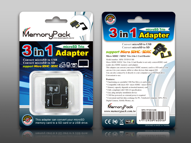 microSD trio 3 in 1 adapter reader MPK-TF3IN1USB