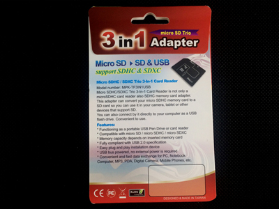 microSD trio 3 in 1 adapter reader MPK-TF3IN1USB1