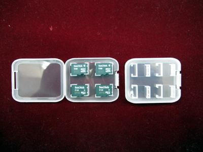 4 micro sd adapter memory card case plastic jewel box blister clamshell