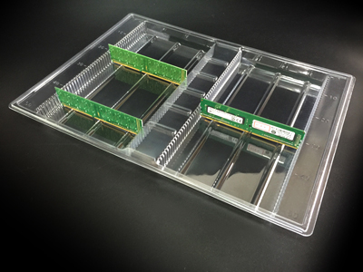esd packaging memory ram module dimm plastic box clamshell tray 2128