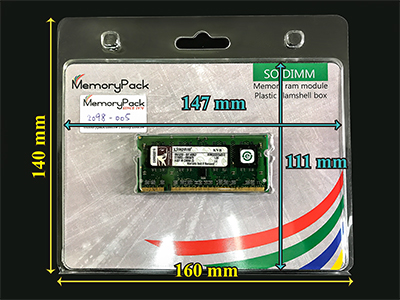 2098005 ddr so dimm memory ram module packaging plastic box esd clamshell