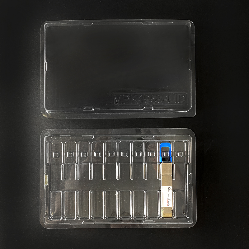Transceiver packaging plastic box clamshell container SFP QSFP CFP2 ...