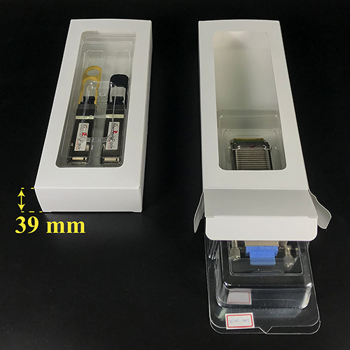 Transceiver packaging plastic box clamshell container SFP QSFP CFP2 ...