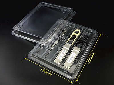 Transceiver packaging plastic box clamshell container SFP QSFP CFP2 ...