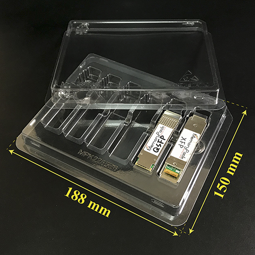 Transceiver packaging plastic box clamshell container SFP QSFP CFP2 ...