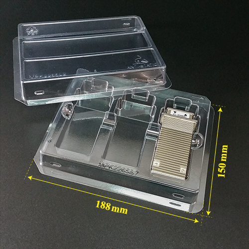 Transceiver packaging plastic box clamshell container SFP QSFP CFP2 ...