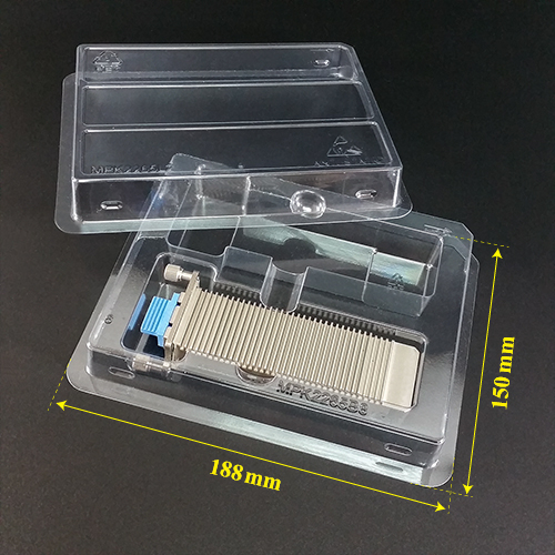 Transceiver packaging plastic box clamshell container SFP QSFP CFP2 ...